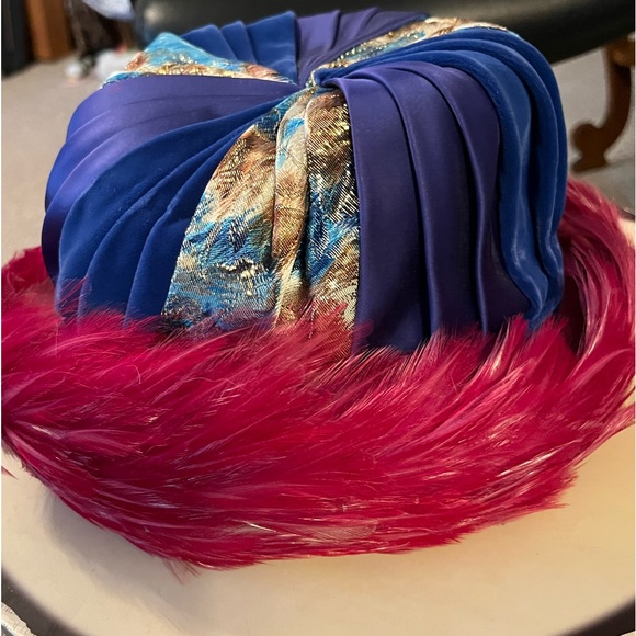 KUTZ | Accessories | Vintage 95s Kutz Wfeathers Folded Satinfabric ...